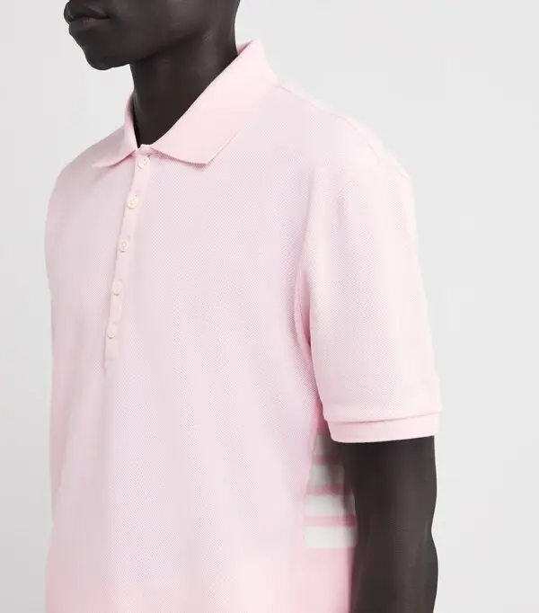 Thom Browne Cotton Appliqué Polo Shirt - Pink