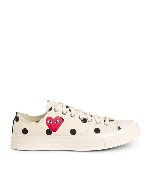 Play Comme Des Garcon X Converse Polka Dot Heart Chuck Taylor All Star '70 Low-top Sneakers - Ivory