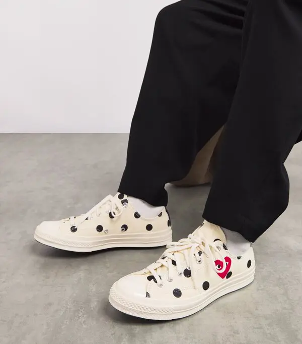 Play Comme Des Garcon X Converse Polka Dot Heart Chuck Taylor All Star '70 Low-top Sneakers - Ivory