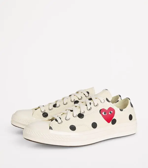 Play Comme Des Garcon X Converse Polka Dot Heart Chuck Taylor All Star '70 Low-top Sneakers - Ivory