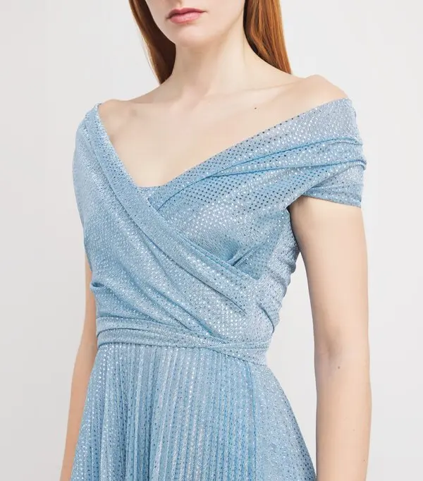 Talbot Runhof Sequinned Off-the-shoulder Midi Dress