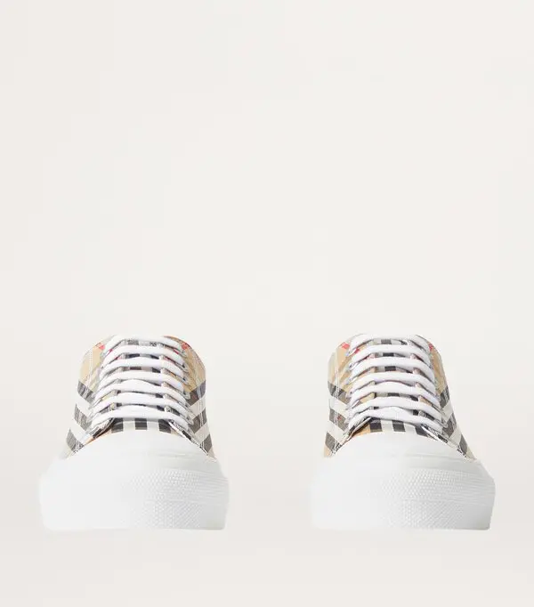 Burberry Cotton Check Sneakers - Beige