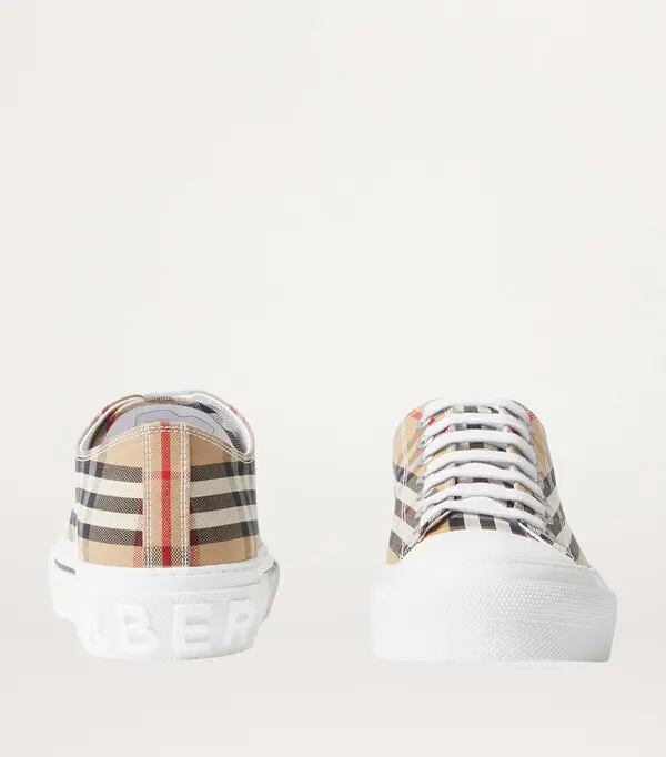 Burberry Cotton Check Sneakers - Beige