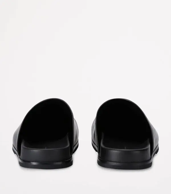 Rick Owens Leather Granola Mules - Black