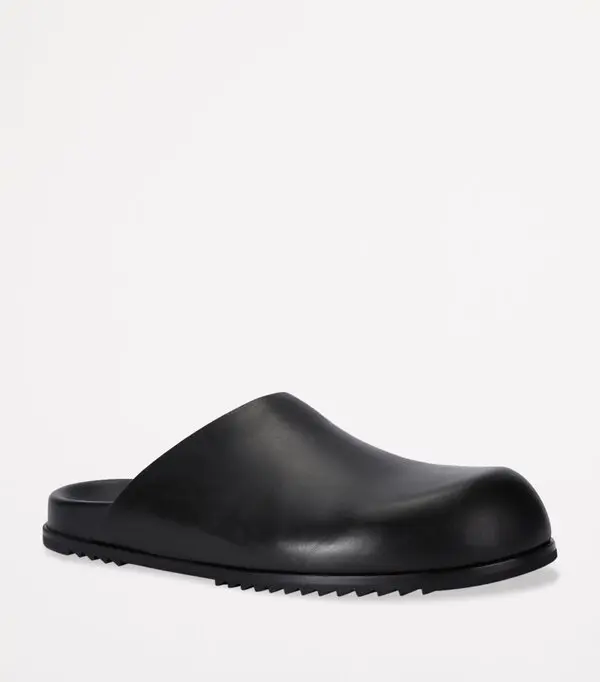 Rick Owens Leather Granola Mules - Black