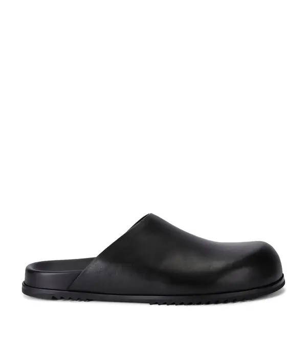 Rick Owens Leather Granola Mules - Black