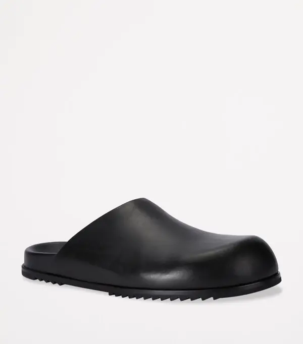 Rick Owens Leather Granola Mules - Black