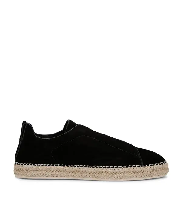 Zegna Triple Stitch Suede Espadrilles