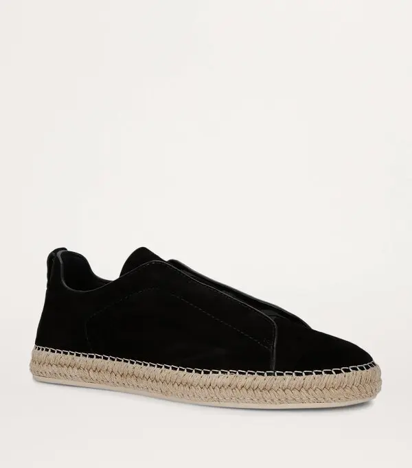 Zegna Triple Stitch Suede Espadrilles