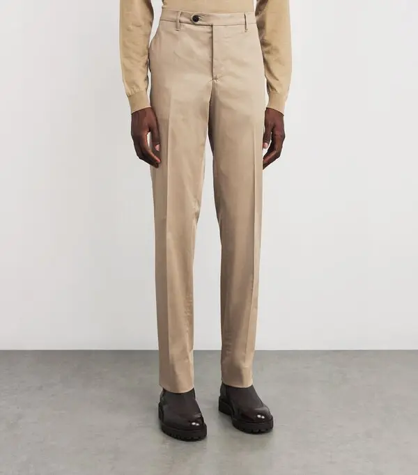 Pal Zileri Stretch-cotton Chinos - Brown