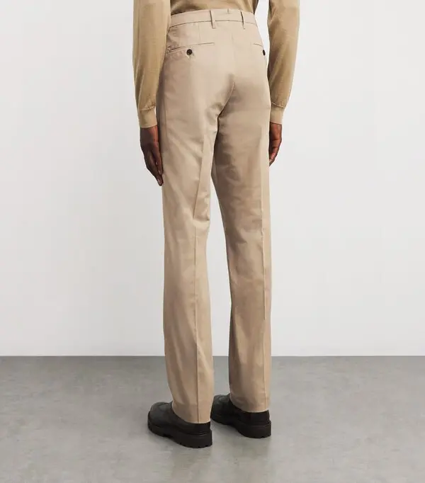 Pal Zileri Stretch-cotton Chinos - Brown