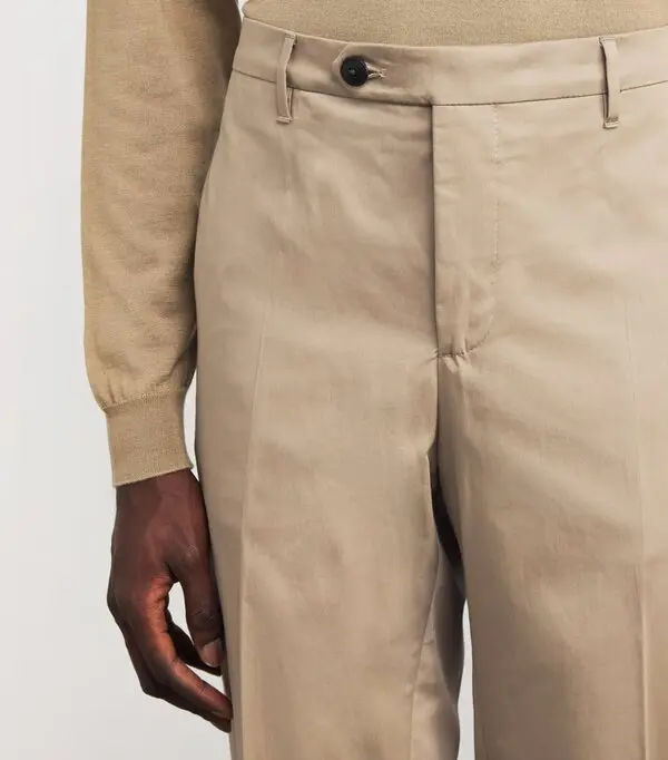 Pal Zileri Stretch-cotton Chinos - Brown