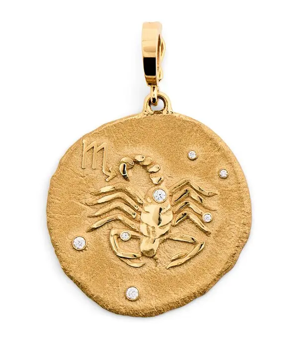 AZLEE Diamond Scorpio Coin Charm - Gold