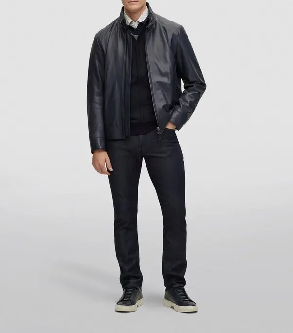BOSS Wool, Cashmere, And Silk Cardigan - Blue
