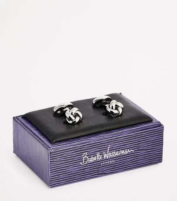 BABETTE WASSERMAN LONDON Rhodium-plated Metal Knot Cufflinks