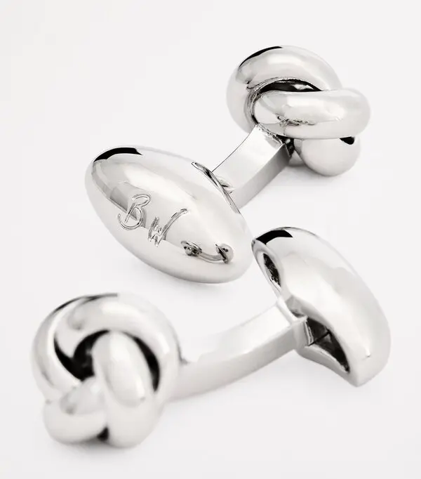 BABETTE WASSERMAN LONDON Rhodium-plated Metal Knot Cufflinks