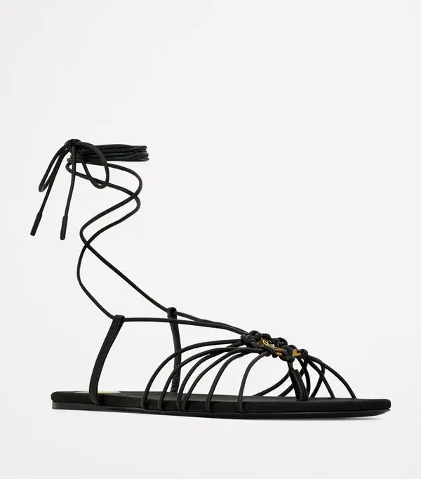 Saint Laurent Leather Babylone Sandals - Black