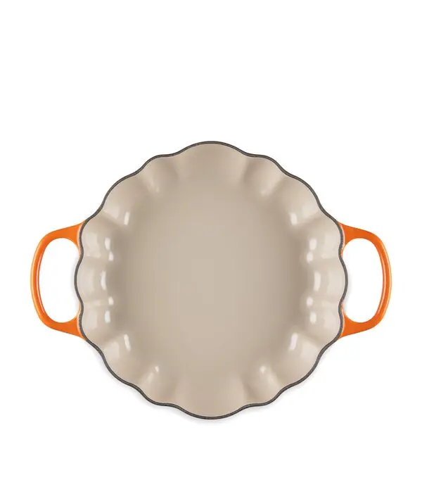 LE CREUSET Cast Iron Pumpkin Shallow Casserole Dish