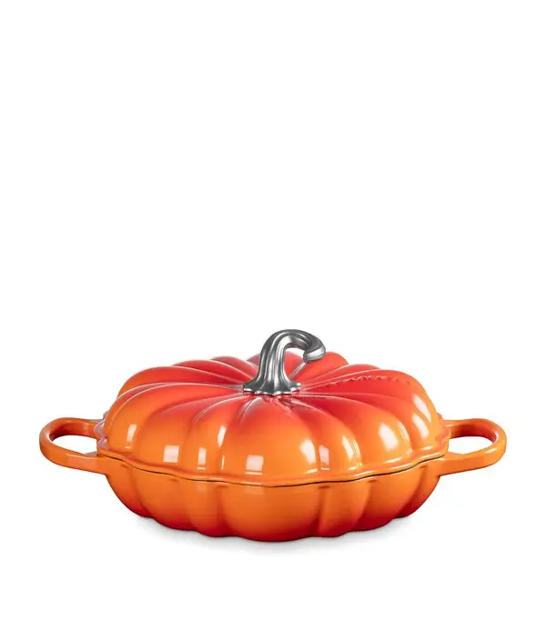 LE CREUSET Cast Iron Pumpkin Shallow Casserole Dish