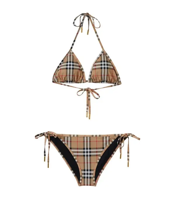 Burberry Check Triangle Bikini - Beige