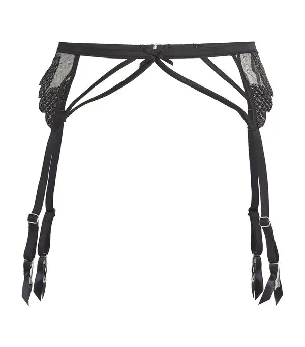 Fleur Du Mal Sheer Heart Garter Belt In Black - 31% Off | Editorialist