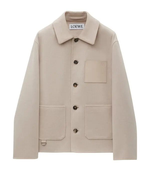 Loewe Wool-cashmere Shirt Jacket - Beige