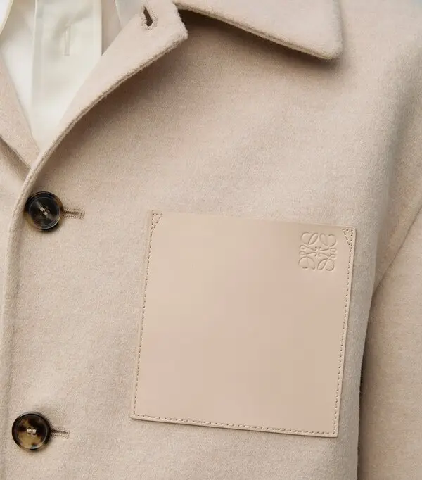 Loewe Wool-cashmere Shirt Jacket - Beige
