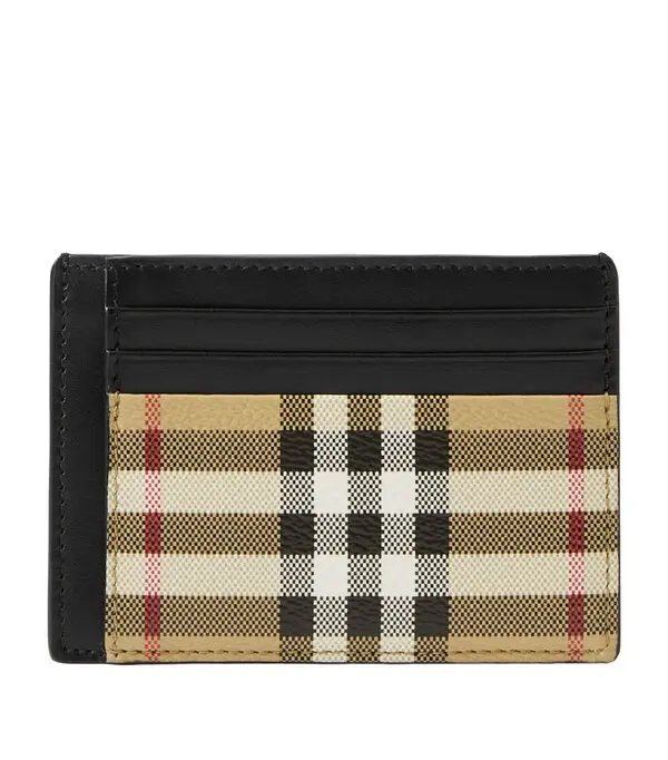 Burberry Check Money Clip Card Holder - Beige