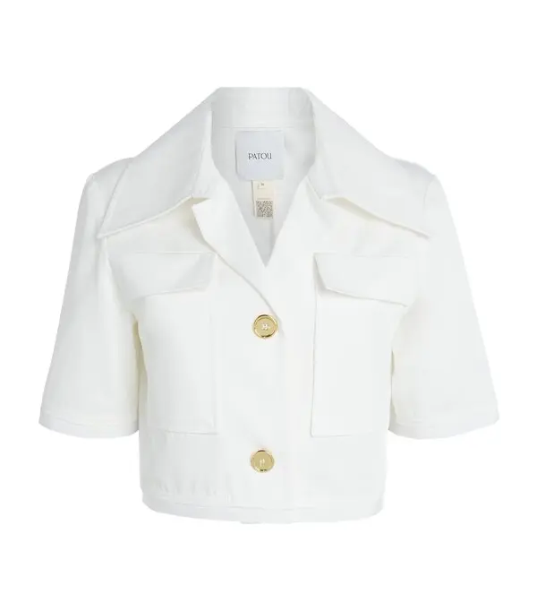 PATOU Cotton Gabardine Cropped Jacket