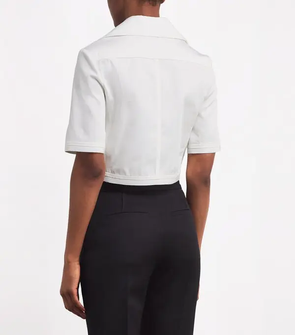 PATOU Cotton Gabardine Cropped Jacket