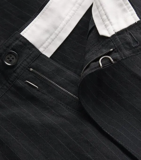 MAISON MARGIELA Wool Pinstripe Trousers - Black