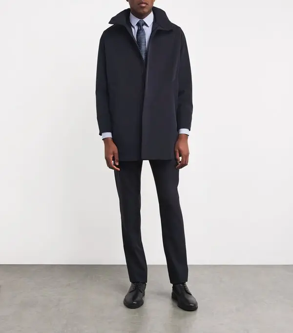 Giorgio Armani Padded Pea Coat - Blue