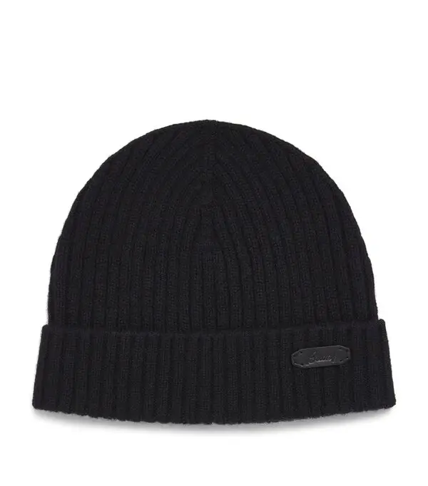 Brioni Cashmere Ribbed Beanie - Blue