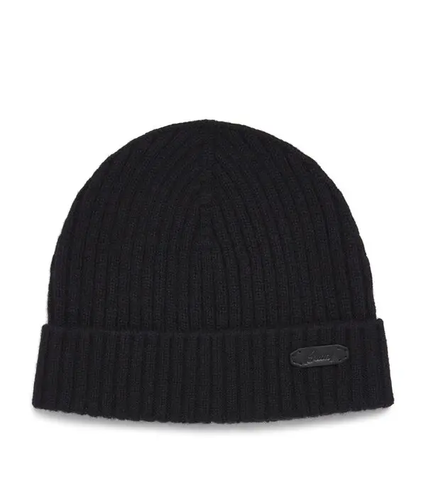 Brioni Cashmere Ribbed Beanie - Blue