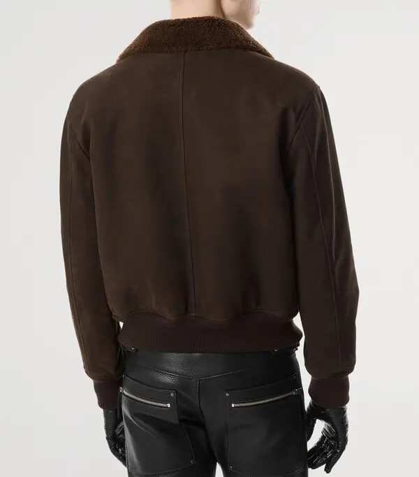 TOM FORD Suede Bomber Jacket - Brown
