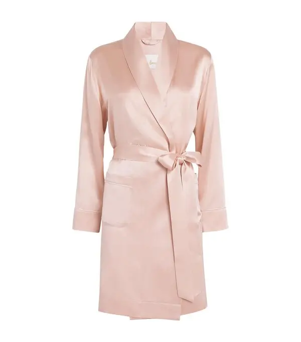 Harrods Silk Short Robe - Pink