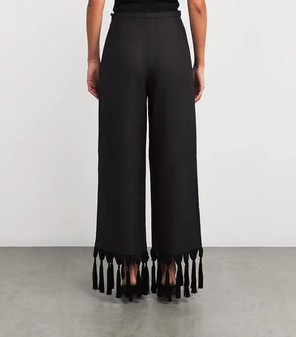 TALLER MARMO Linen Fringe-trim Marlino Trousers
