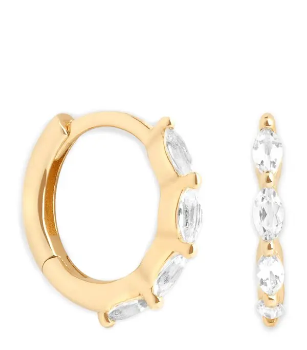 ASTRID & MIYU Topaz Hoop Earrings - Gold