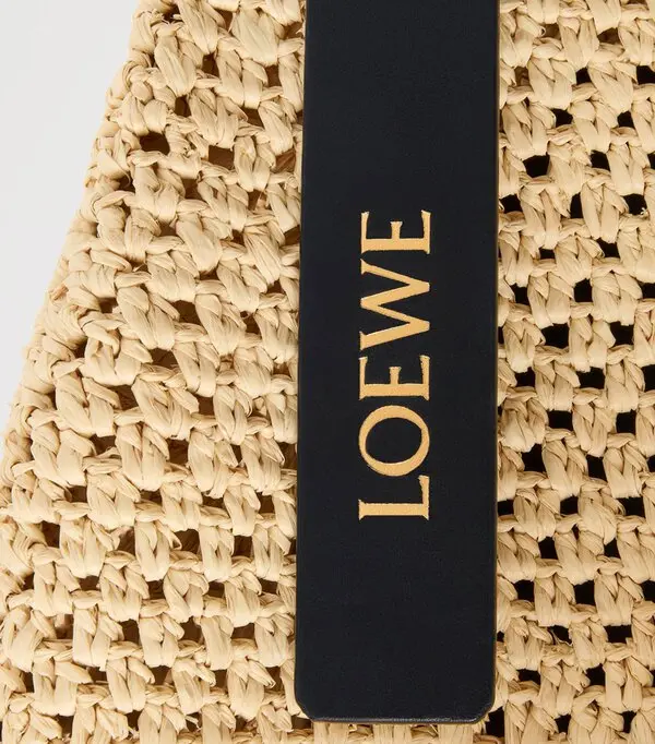 Loewe X Paula's Ibiza Small Raffia Punch-hole Hobo Bag
