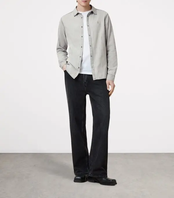 ALLSAINTS Denim Gleason Shirt - Grey