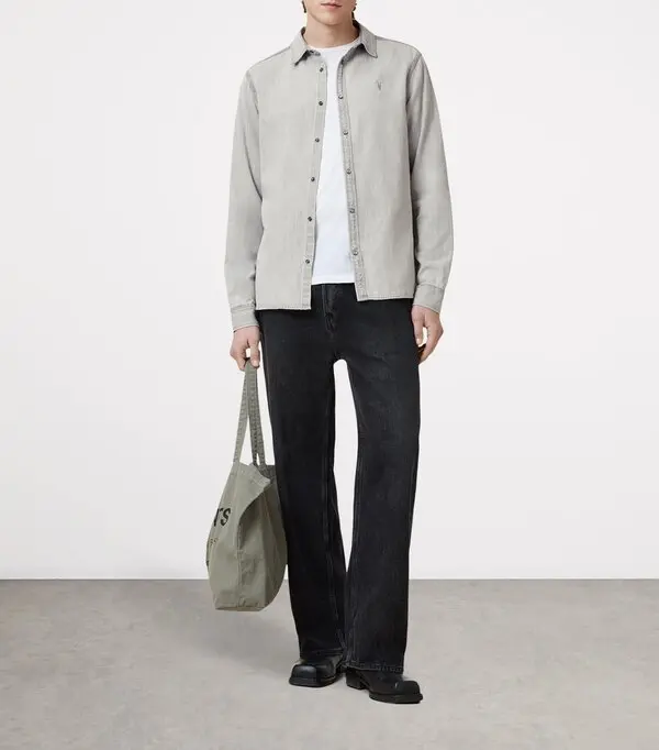 ALLSAINTS Denim Gleason Shirt - Grey