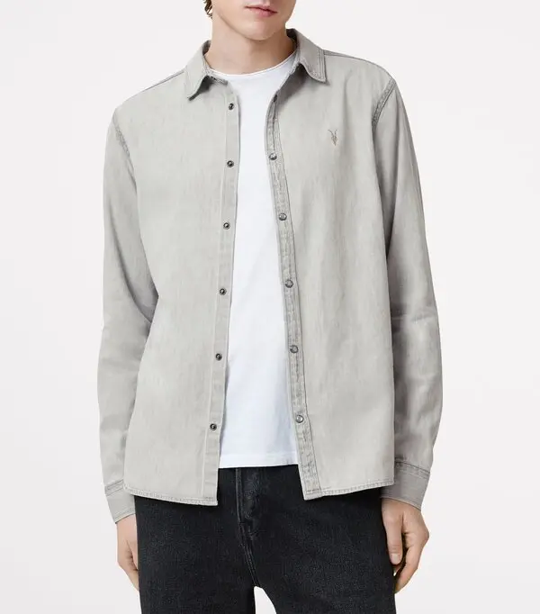 ALLSAINTS Denim Gleason Shirt - Grey