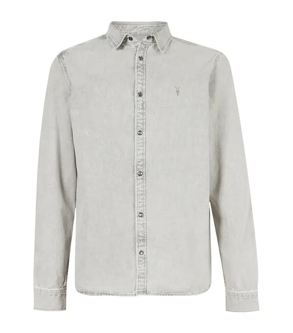 ALLSAINTS Denim Gleason Shirt - Grey