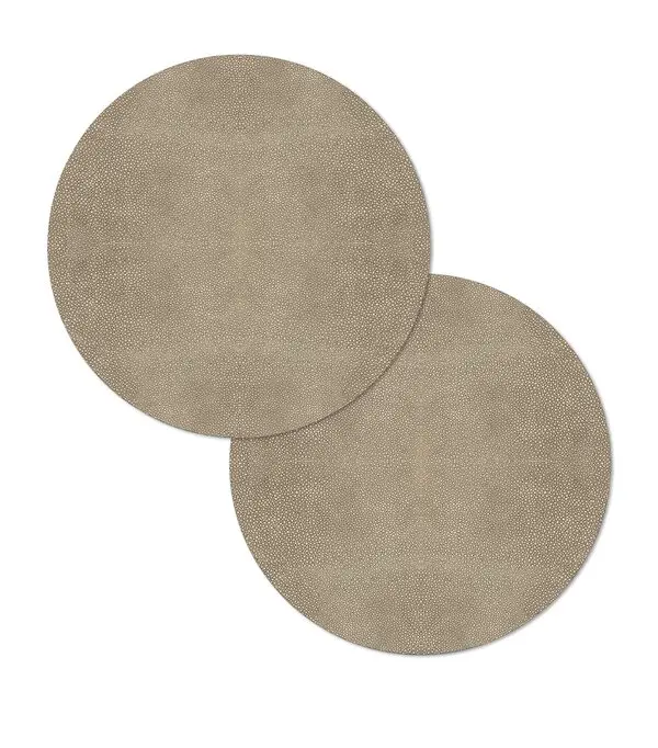 HESTIA Set Of 2 Prestige Round Placemats - Neutral