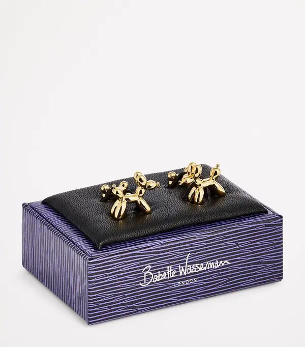 BABETTE WASSERMAN LONDON Plated Balloon Dog Cufflinks