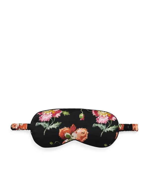 Harrods Silk Floral Sleep Mask - Black