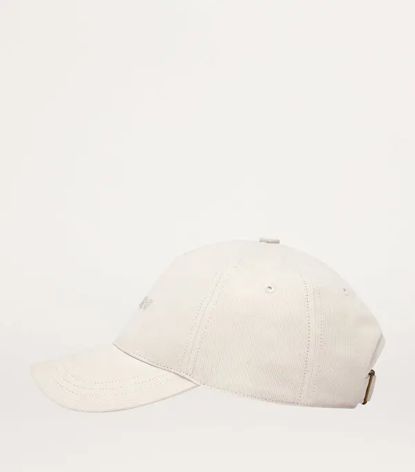 Saint Laurent Cotton Baseball Cap With Logo