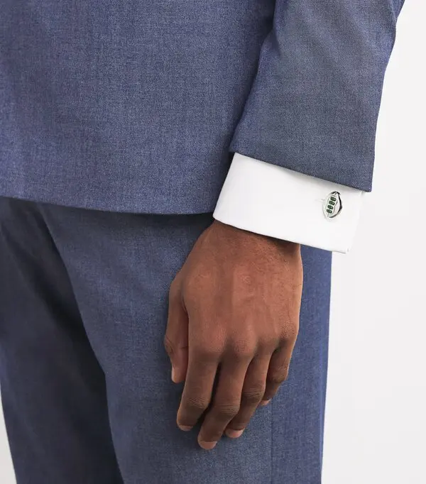 BABETTE WASSERMAN LONDON Thread-detail American Football Cufflinks