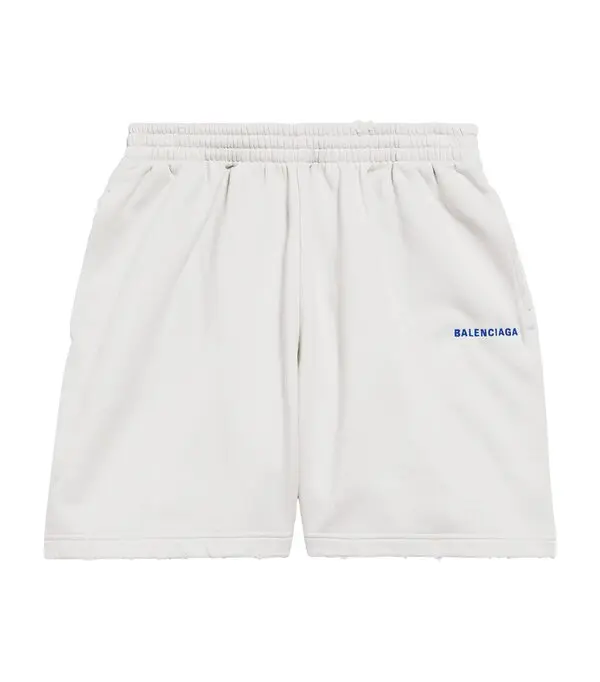 Balenciaga Cotton Logo Shorts - Gold