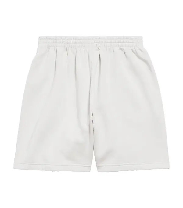 Balenciaga Cotton Logo Shorts - Gold